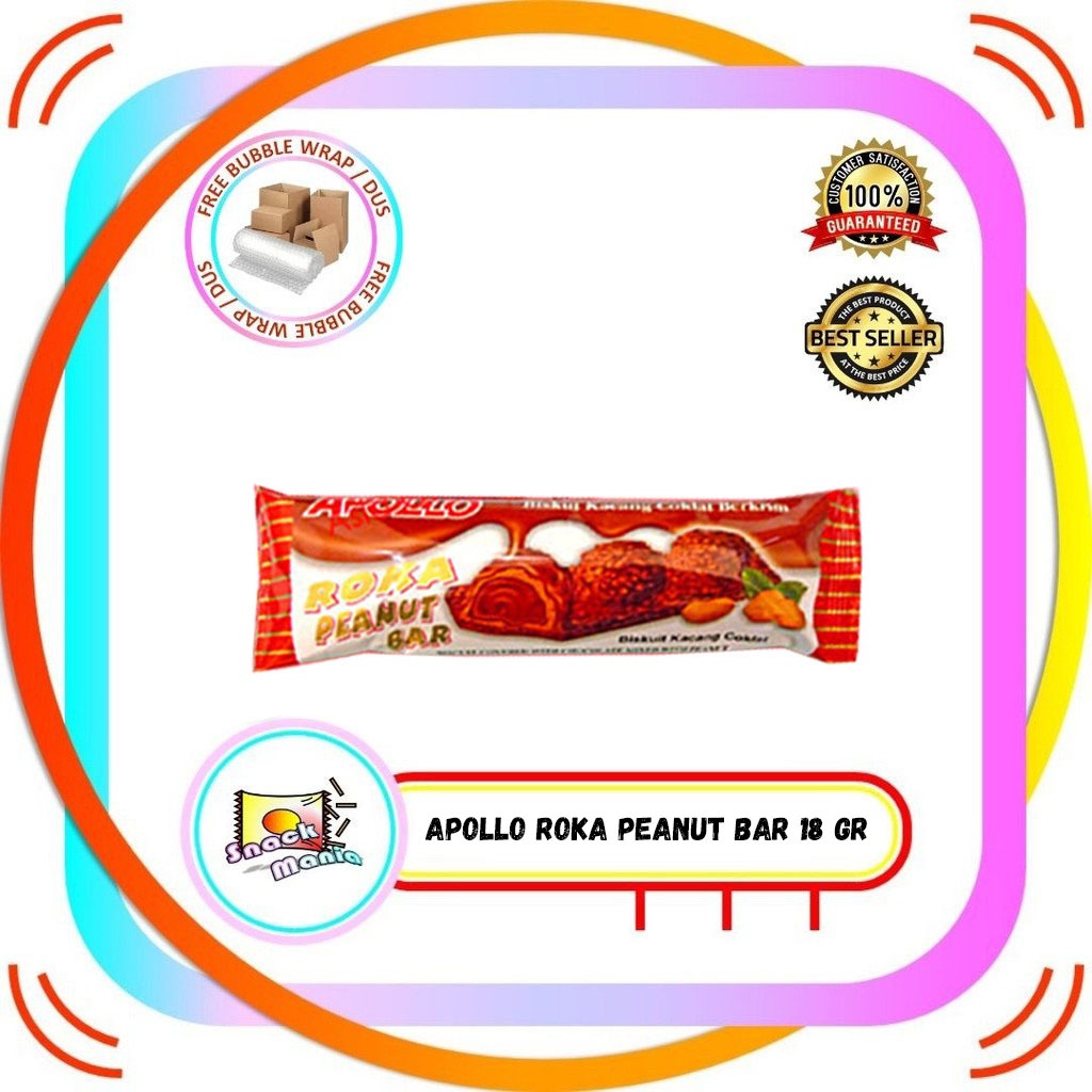 Jual Apollo Roka Peanut Bar Wafer Salut Kacang dan Krim Cokelat 18gr ...
