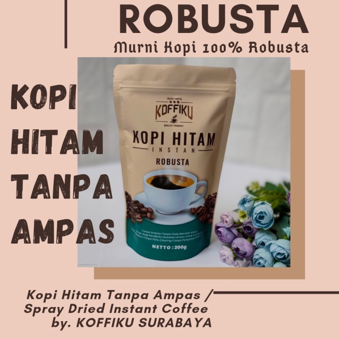 Jual KOFFIKU [100% ROBUSTA] Spray Dried Instant Coffee / Black Coffee ...