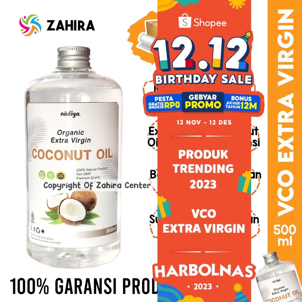 Jual VCO Premium 500ml Organic Natural Extra Virgin ECVO Minyak Kelapa ...