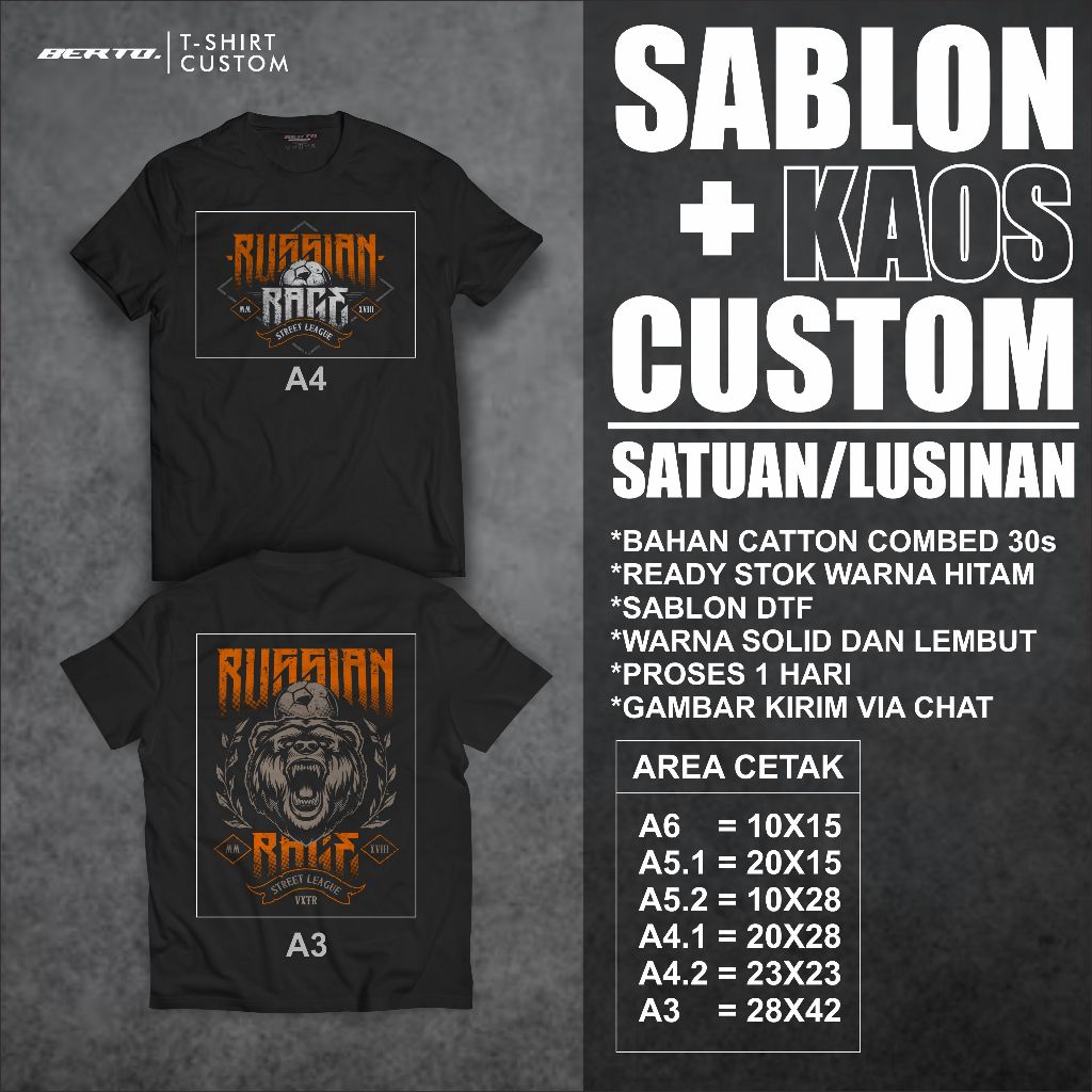 Jual BAJU KAOS SABLON CUSTOM SATUAN FOTO GAMBAR NAMA TULISAN KATA KATA DESAIN SENDIRI TEKNIK ...