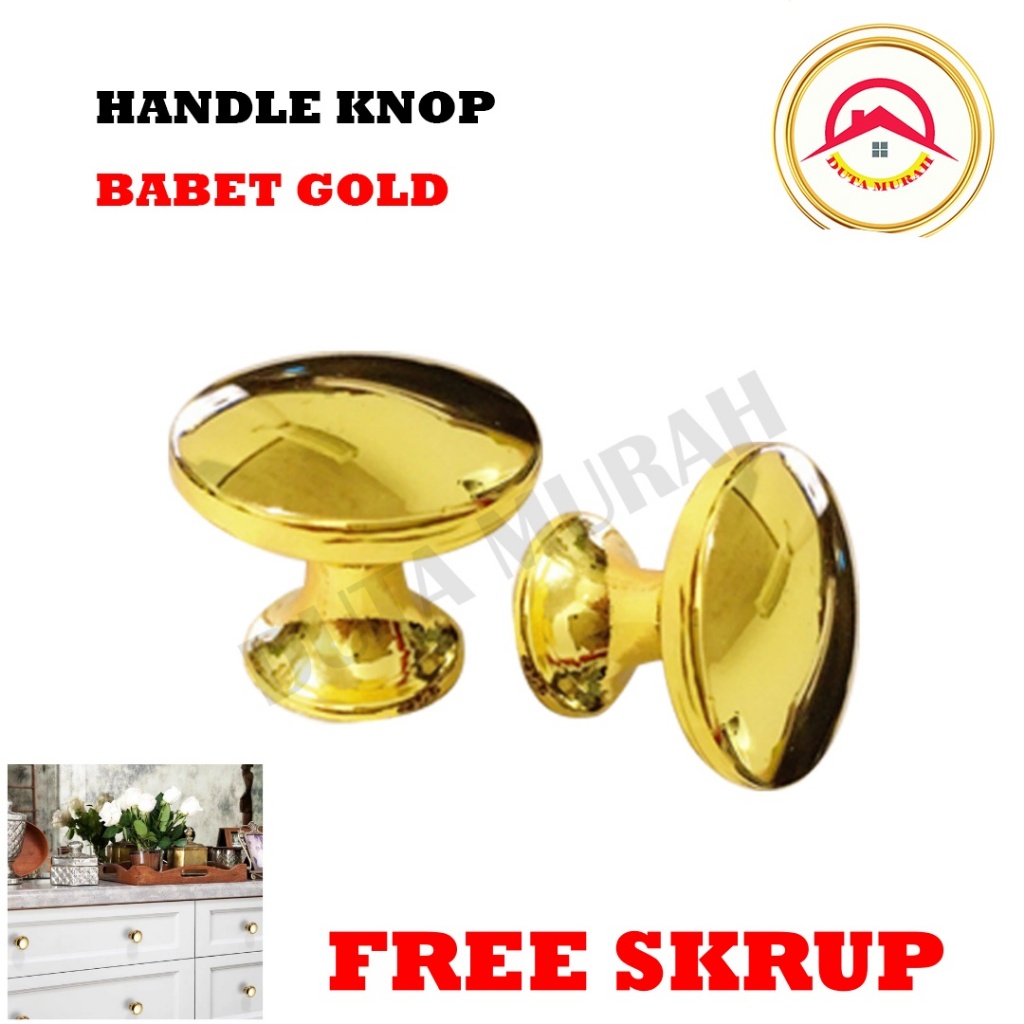 Jual Knop Knob Tarikan Pegangan Handle Laci Pintu Lemari Glosssy Emas ...
