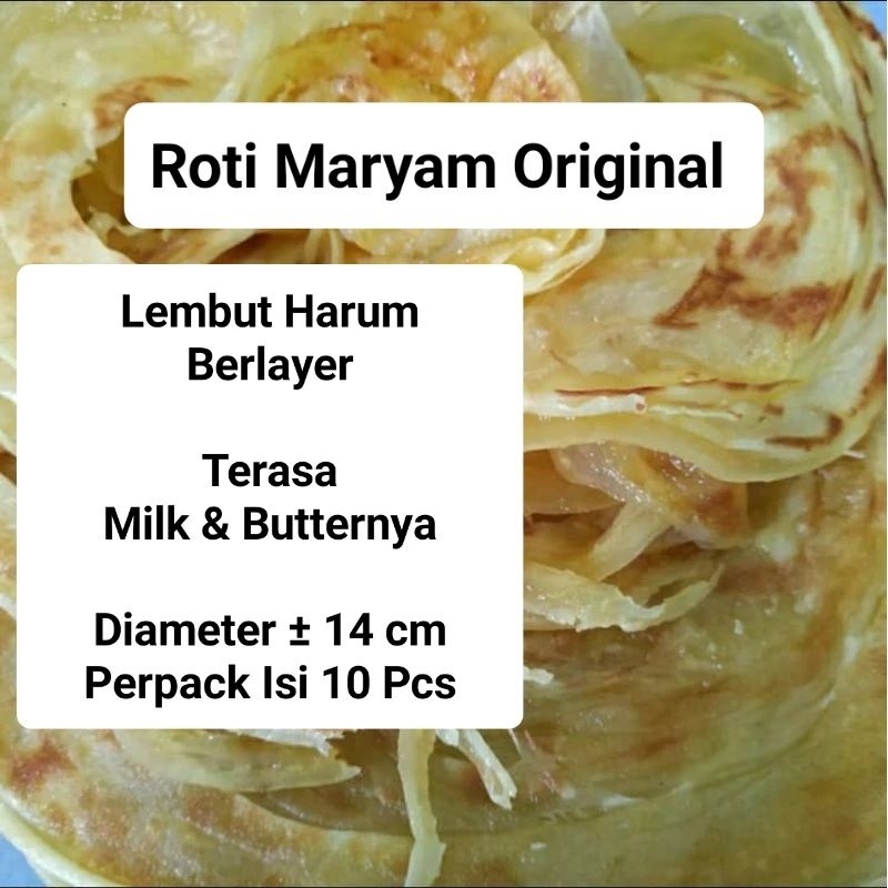 Jual Roti Maryam Original ± 14 cm isi 10 pcs Murah Enak Lembut Harum ...