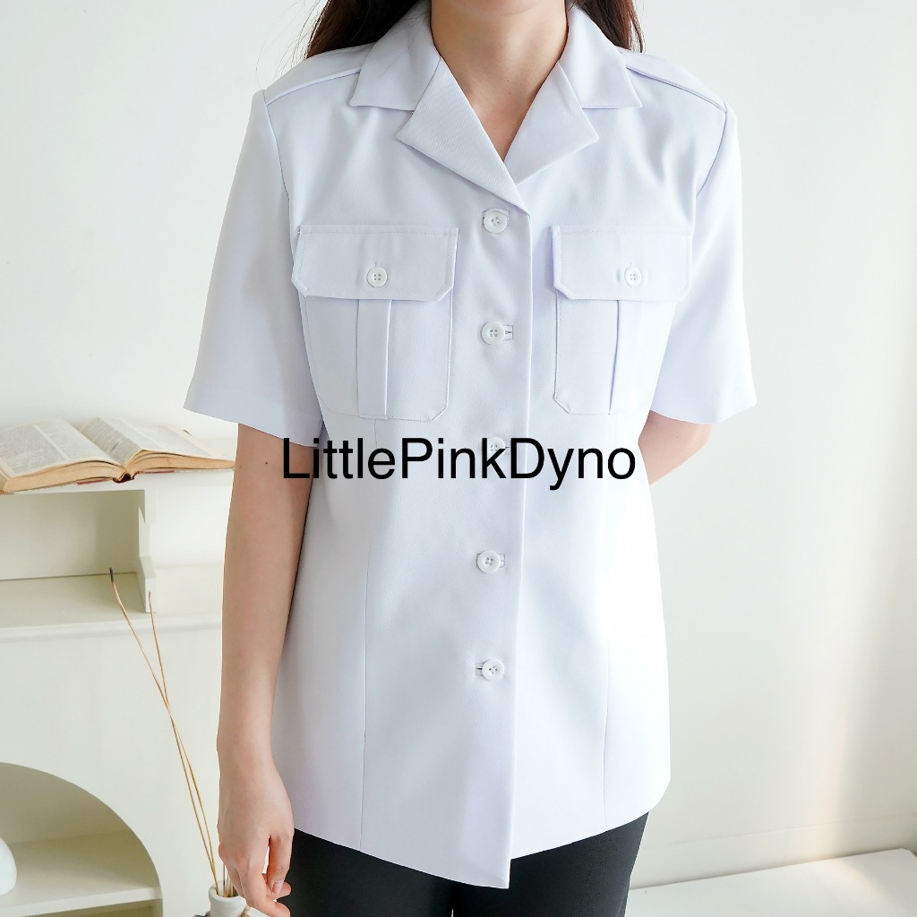 Jual Seragam Lengan Pendek Bahan Jas Wanita Furing Putih Seragam Dinas ...
