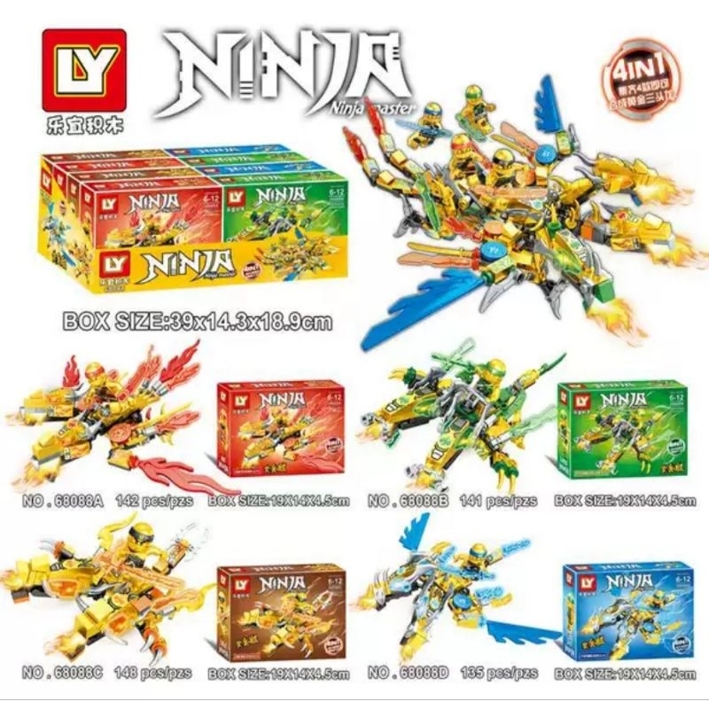 Jual 68088 Mainan Anak Balok Susun Mini Naga Figure Building Block Mini ...