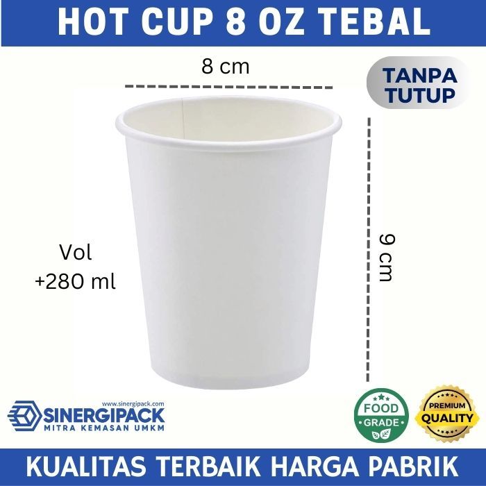 Jual Hot Paper cup 8 oz Tebal - Gelas Kertas Kopi 8 oz Tahan Panas | Shopee Indonesia