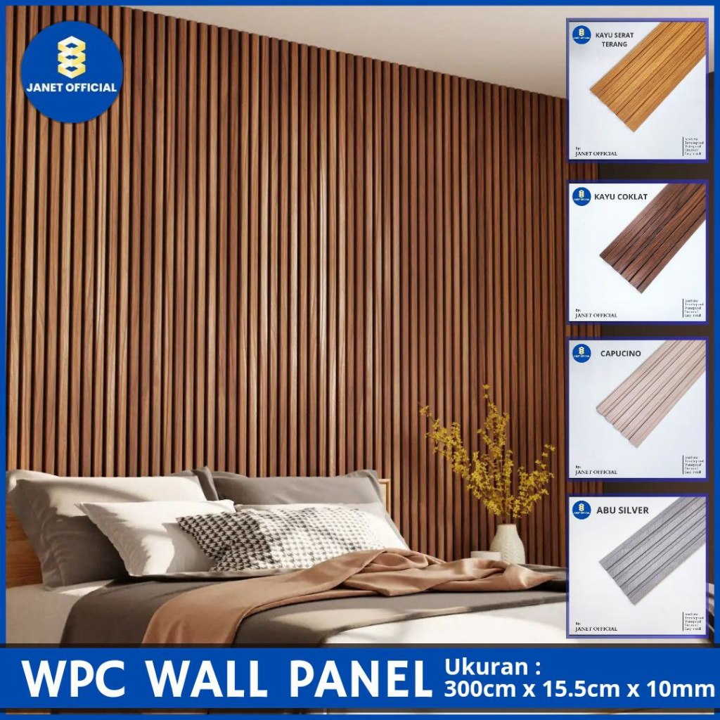 Jual WPC Wall Panel 3 meter 300cm X 15.5cm X 1cm | pvc Wallpanel Wood ...