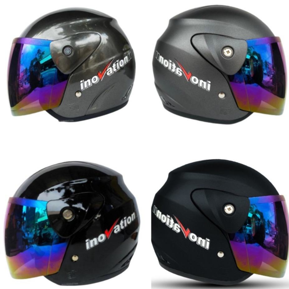 Jual Helm Half Face Evolution Polos SNI Kaca Silver/Pelangi/Hitam Untuk ...