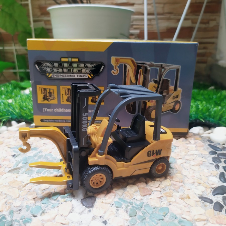 Jual miniatur Diecast Truck Forklift Alloy - Miniatur Mobil Truk beko ...