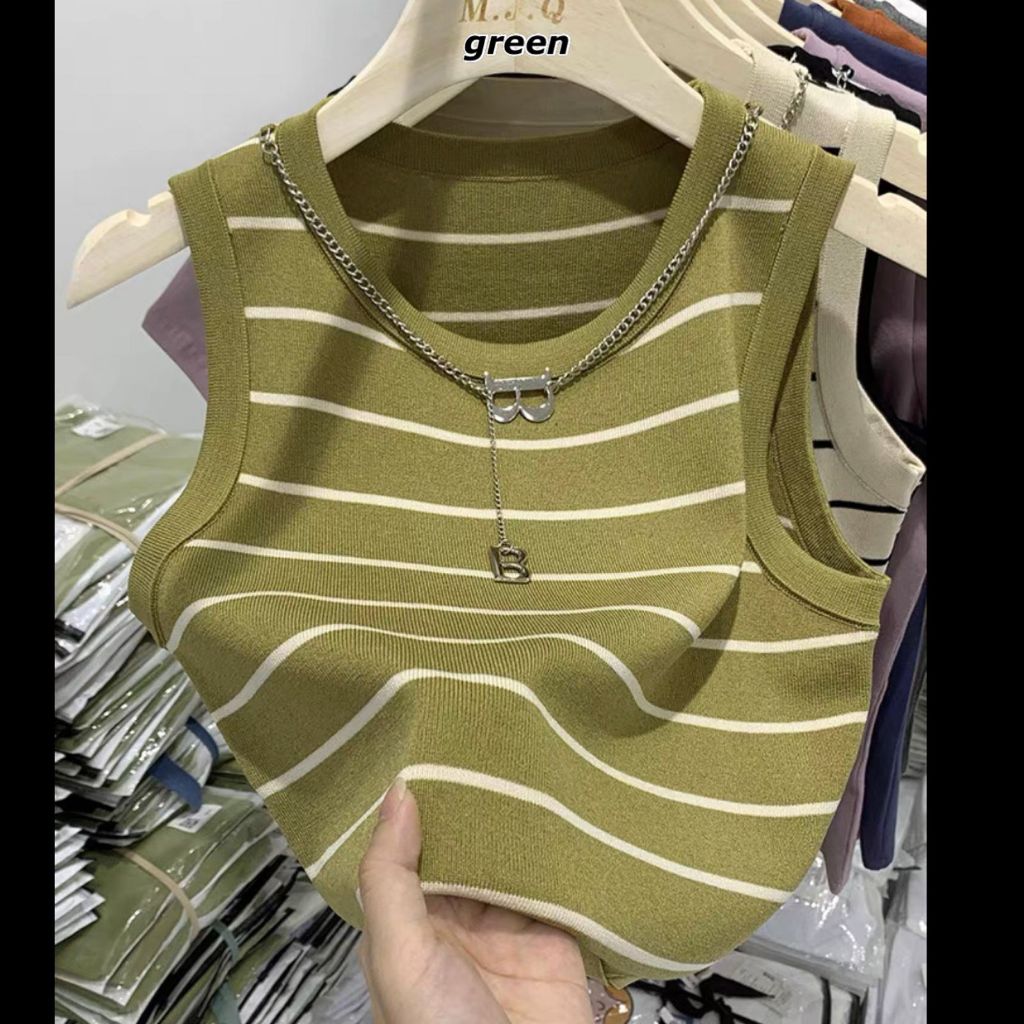 Jual Singlet rajut salur 9203 / Singlet wanita / singlet korea ...