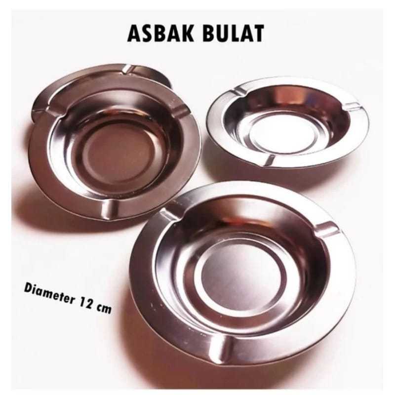 Jual Asbak Aluminium Silver/Asbak Stainless Bulat/Tempat Abu Rokok ...
