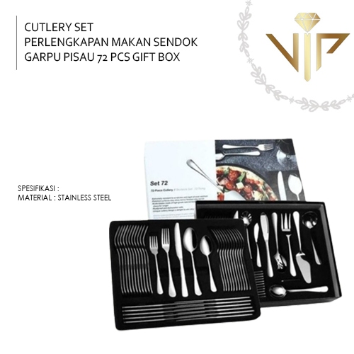 Jual VIP CUTLERY SET PERLENGKAPAN MAKAN SENDOK GARPU PISAU 72 PCS GIFT ...