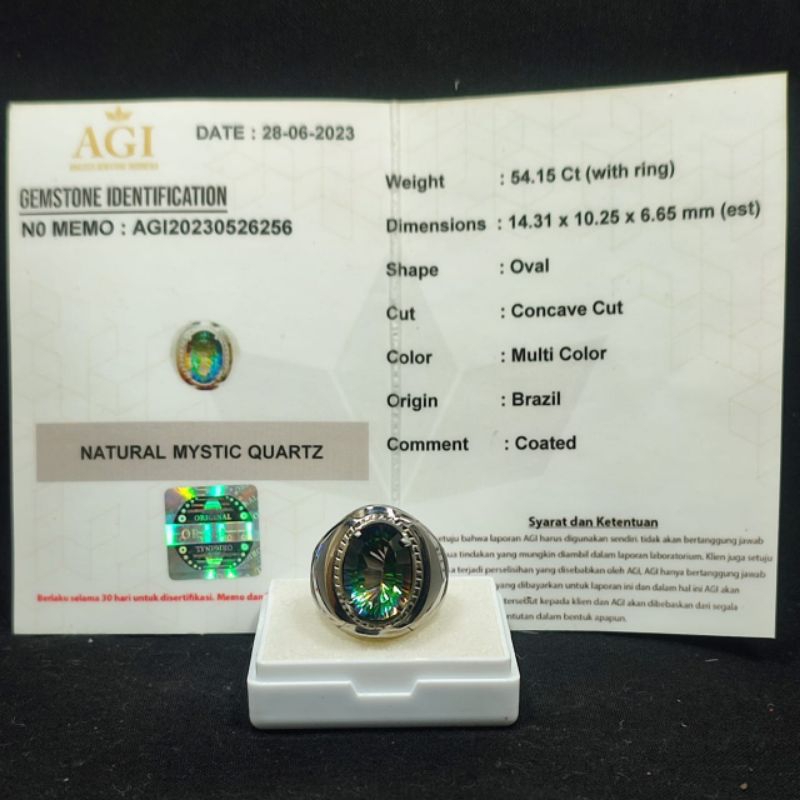 Jual CINCIN PERMATA MYSTIQ QUARTZ ORIGIN BRAZIL ASLI NATURAL LENGKAP ...