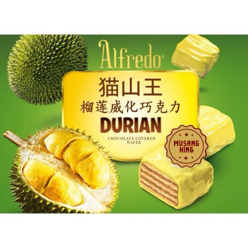 Jual Alfredo Cubic Wafer Durian 250g Alfredo Durian Chocolate Covered ...