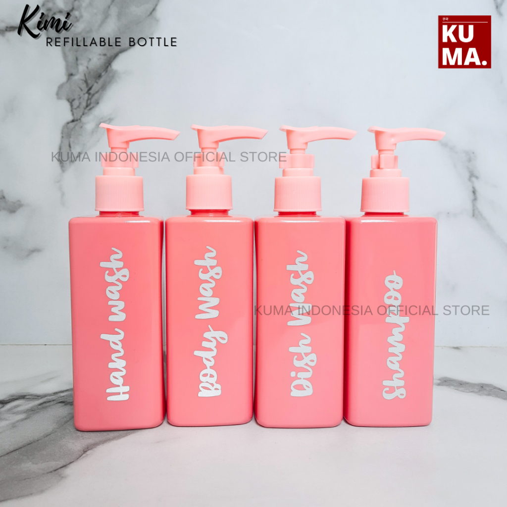 Jual KUMA Kimi Botol Sabun Refill Pink 250ml Kotak Aesthetic Botol ...