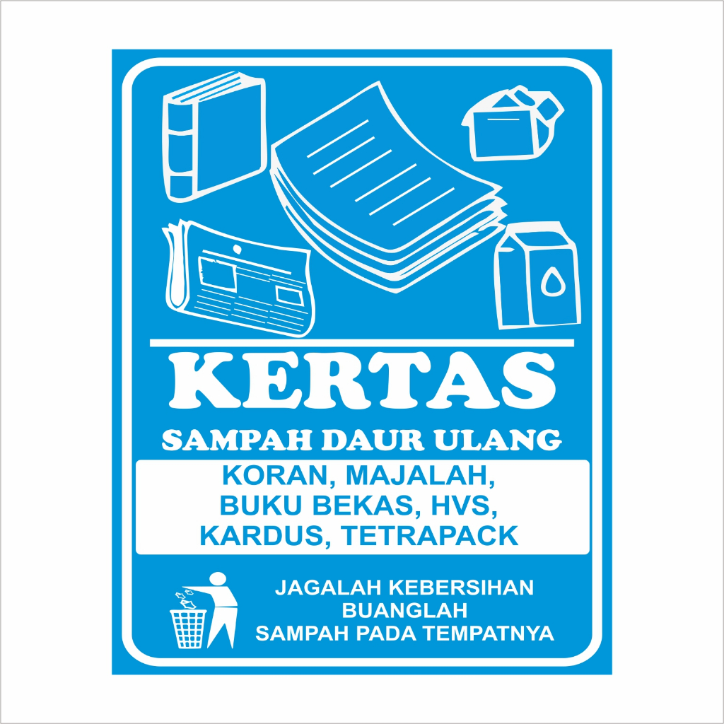 Jual STIKER TEMPAT SAMPAH ORGANIK , RESIDU, KERTAS, BESI, PLASTIK ...