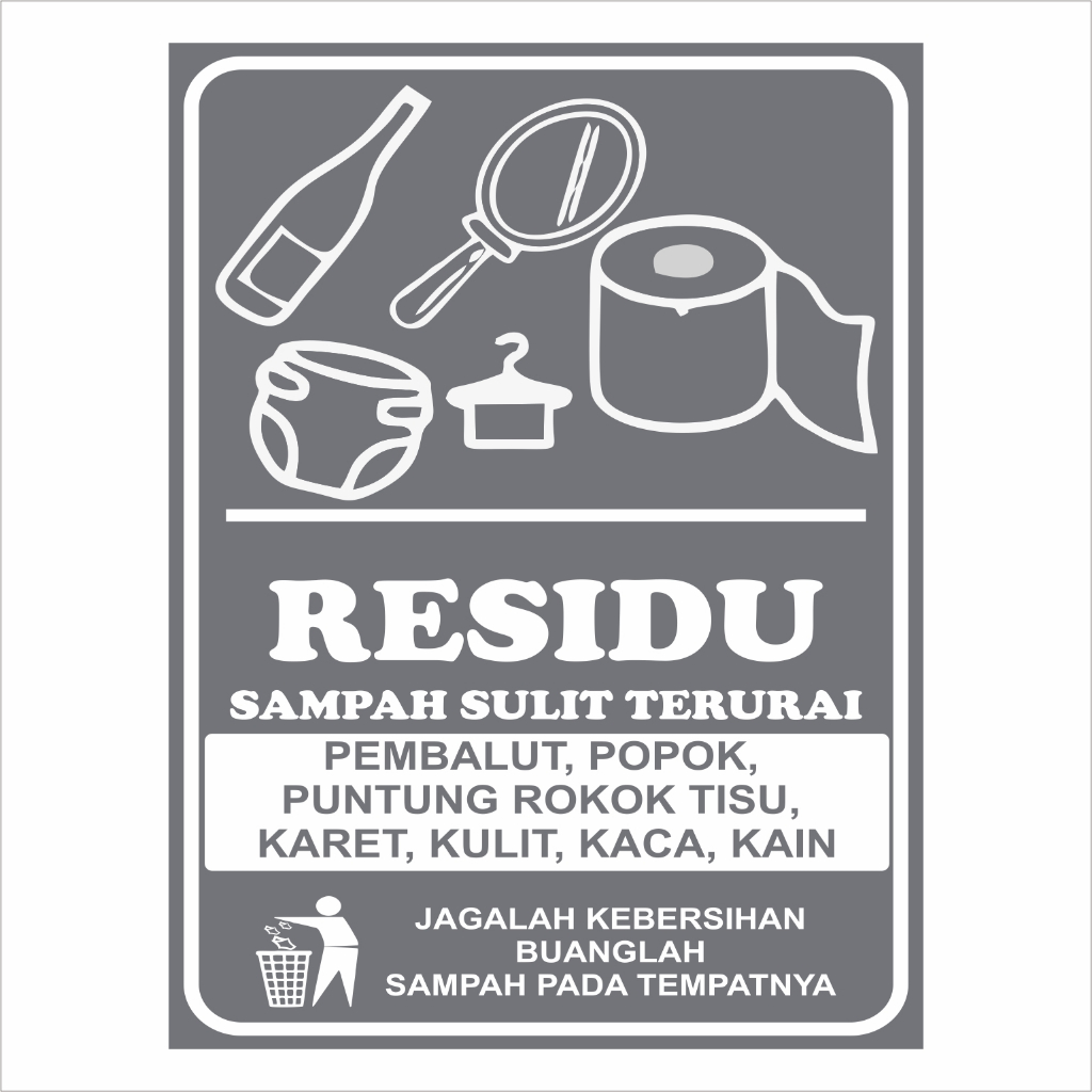 Jual STIKER TEMPAT SAMPAH ORGANIK , RESIDU, KERTAS, BESI, PLASTIK ...