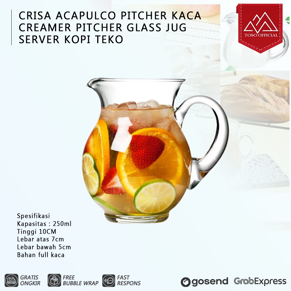 Jual CRISA Acapulco Pitcher Kaca Creamer Pitcher Glass Jug Server Kopi ...