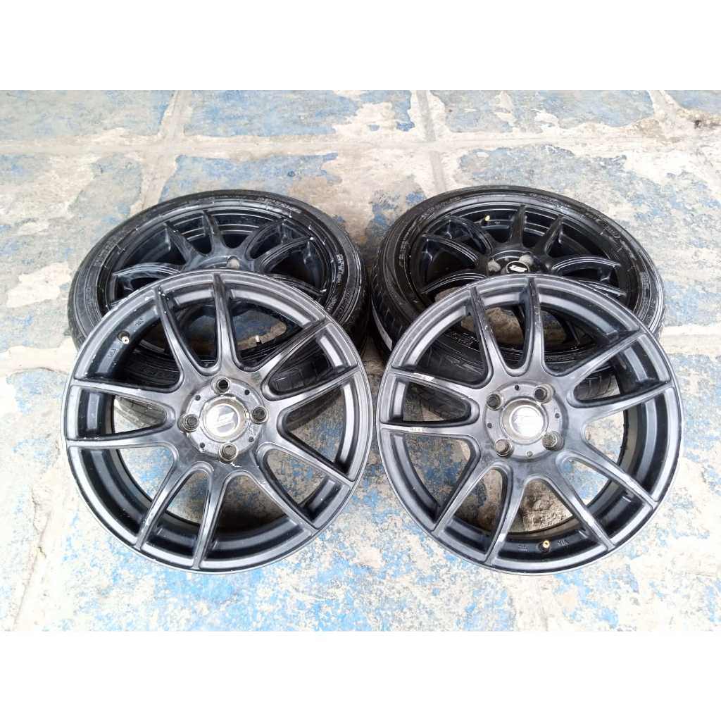 Jual velg mobil seken racing zen ring 16x6,5 lubang baut 4x100 + ban ...