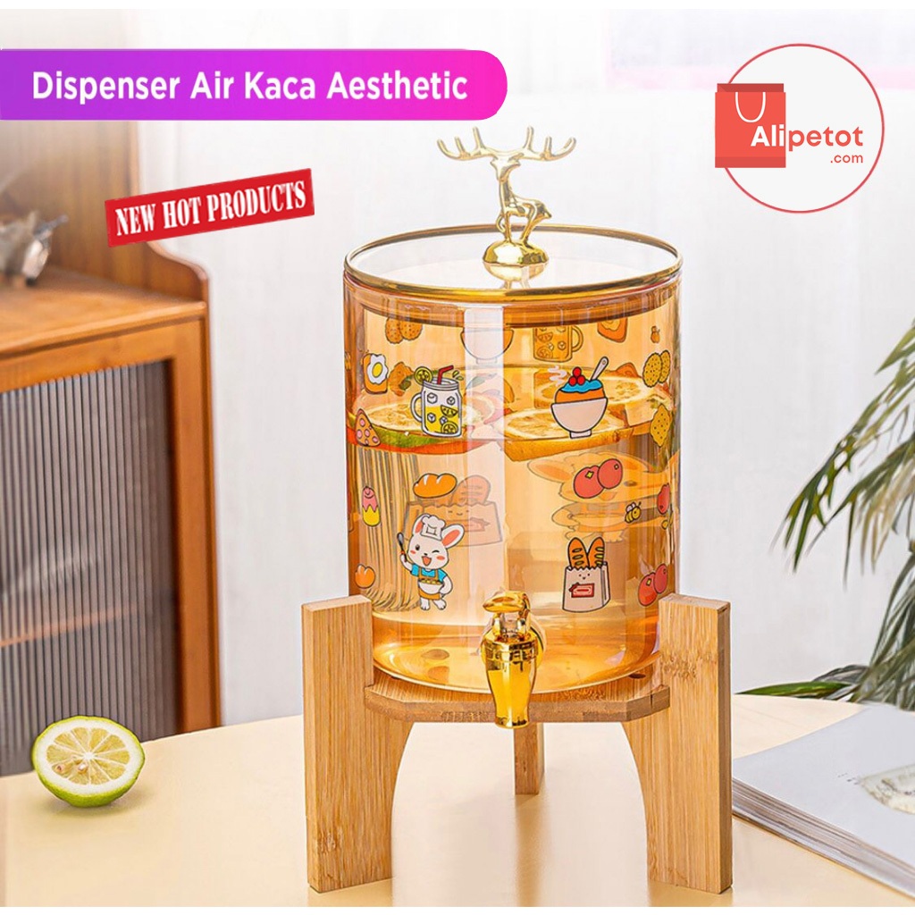 Jual ( Tidak Bisa COD )Dispenser Kaca Kaki Kayu 3,6 Liter | Dispenser ...
