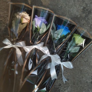 Jual single rose | buket 1 tangkai bunga mawar cocok untuk hadiah valentine , hari guru , hari ...