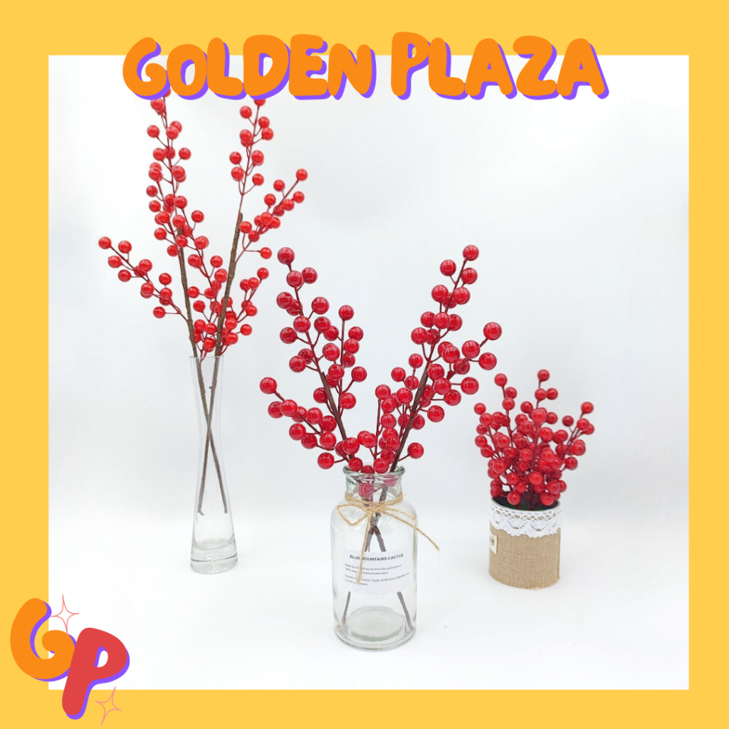 Jual Bunga Holly Bunga Cherry Artificial/ Tangkai Cherry/ Bunga Red ...