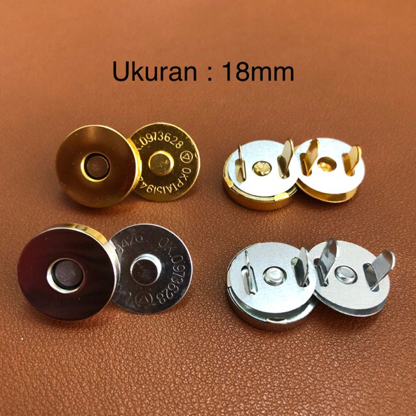 Jual kancing magnet tas 18mm / kancing magnet tebal 18mm / 100 set ...