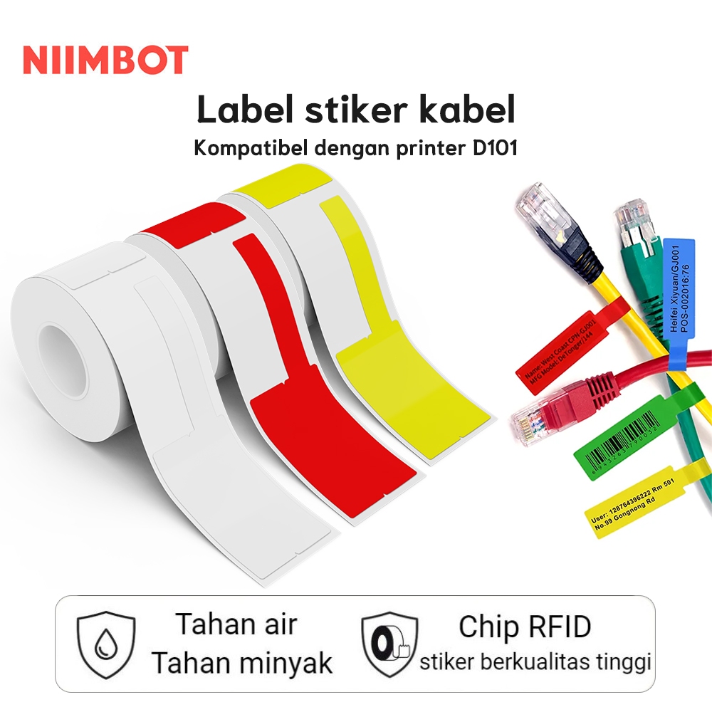 Jual NIIMBOT D101 Wire Label Stiker Jaringan Kabel Printer Tape Tahan ...