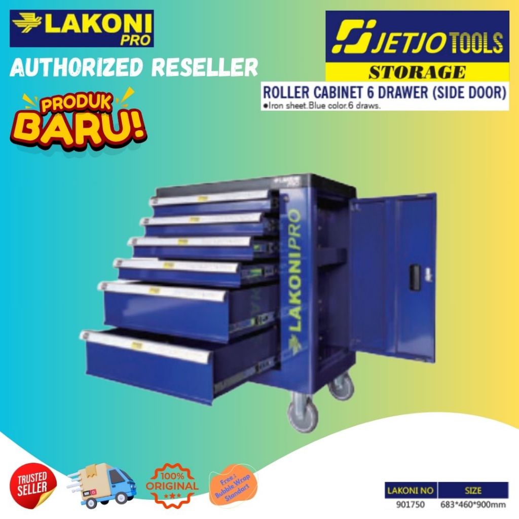 Jual JETJO TOOLS Lakoni Pro Roller Cabinet 6 Drawer Side Door ...