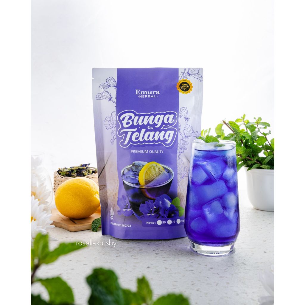 Jual Bunga telang PREMIUM HALAL STANDING POUCH/ Teh Telang Kering/Teh ...