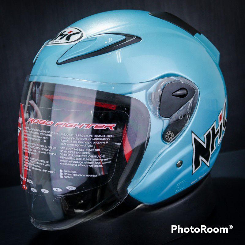 Jual HELM NHK HALF FACE NHK R6 NHK R 6 SOLID ICE BLUE NHK R6 POLOS ...