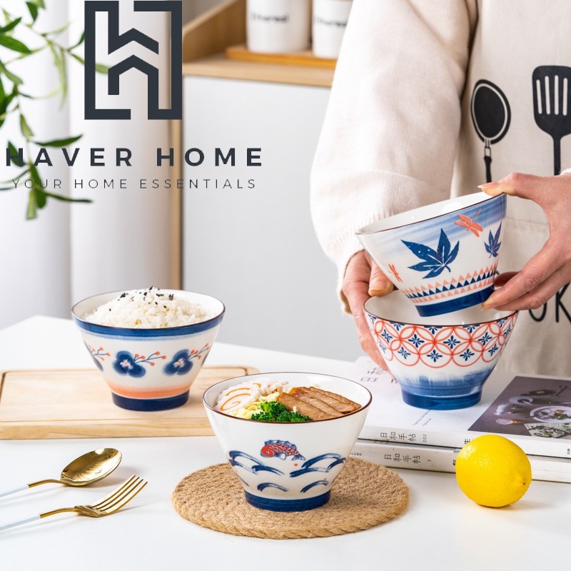 Jual KYOTO - Mangkok Nasi Lauk Japanese Bowl Keramik Motif Wadah Saji ...