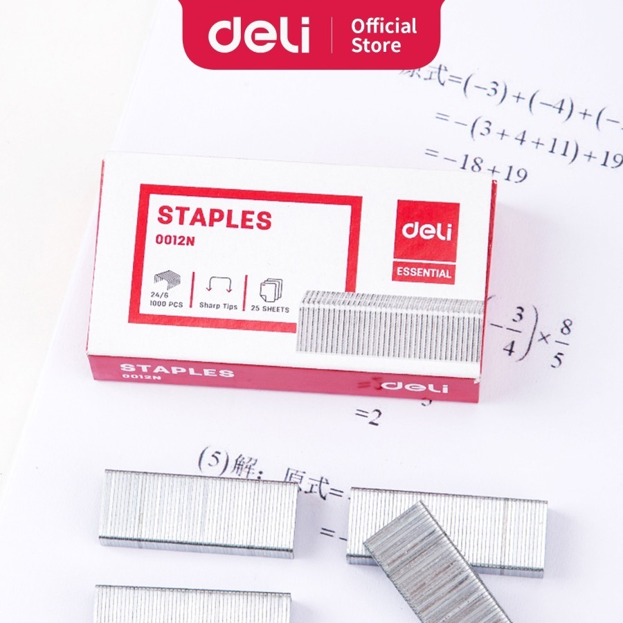 Jual Isi Stapler Deli E0012N No.3 Refill Hekter Staples DELI Besar 24/6 ...