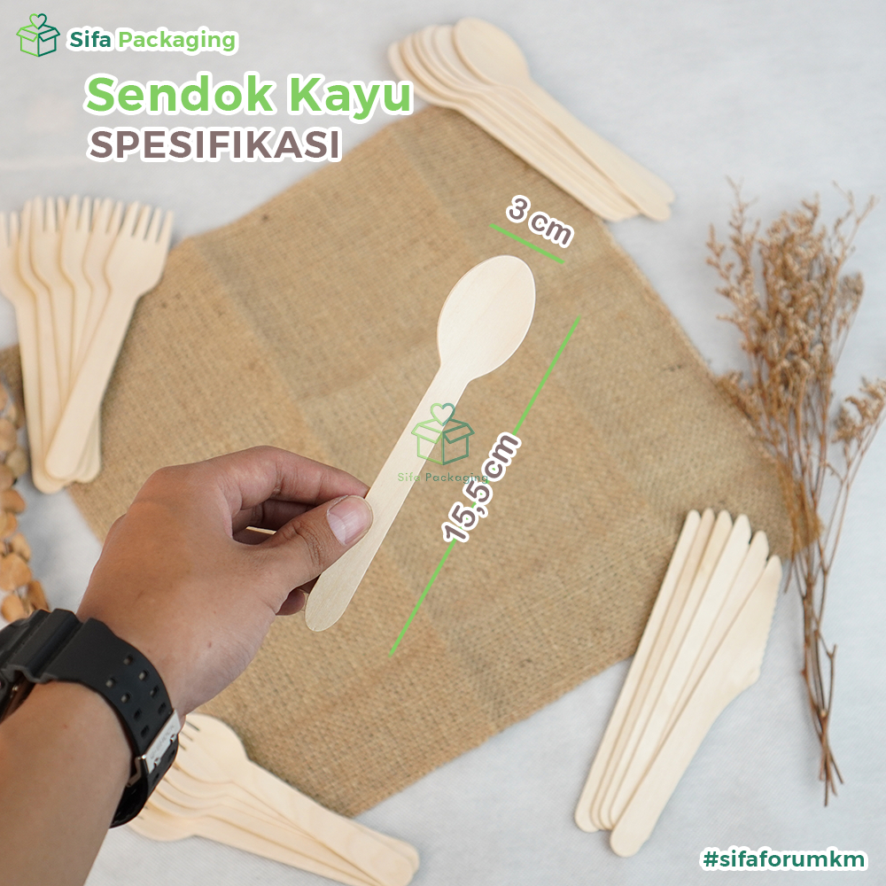 Jual Sendok Makan Kayu Garpu Kayu Gase Kayu Pisau Kayu Sekali Pakai ...