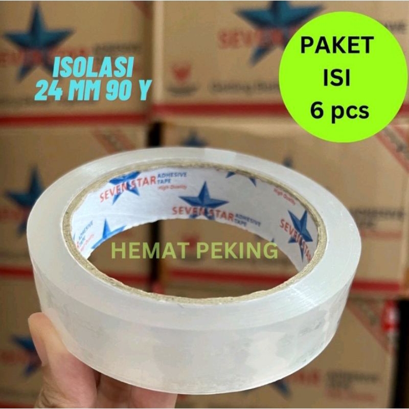 Jual Isolasi Solasi 24 mm Isi 6 pcs Solatip Bening Transparan 1 inch ...