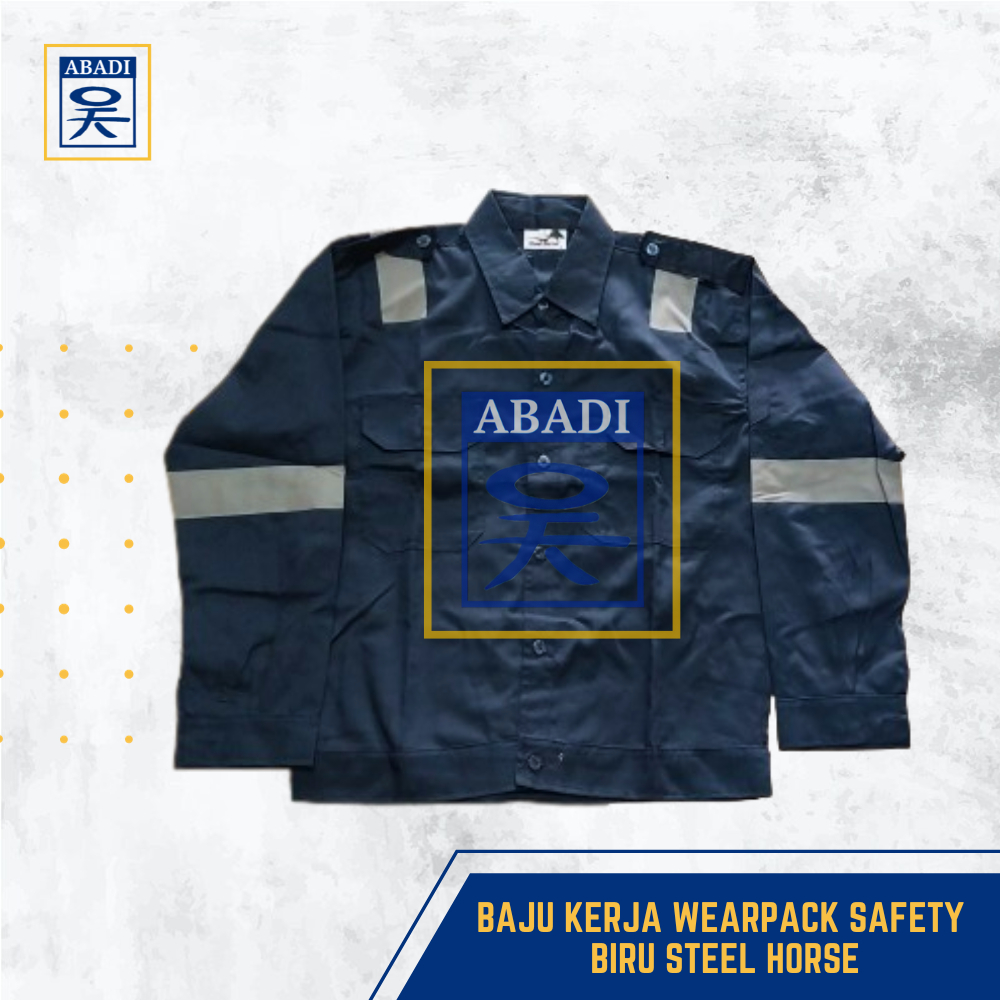 Jual BAJU KERJA WEARPACK SAFETY BIRU STEEL HORSE | Shopee Indonesia