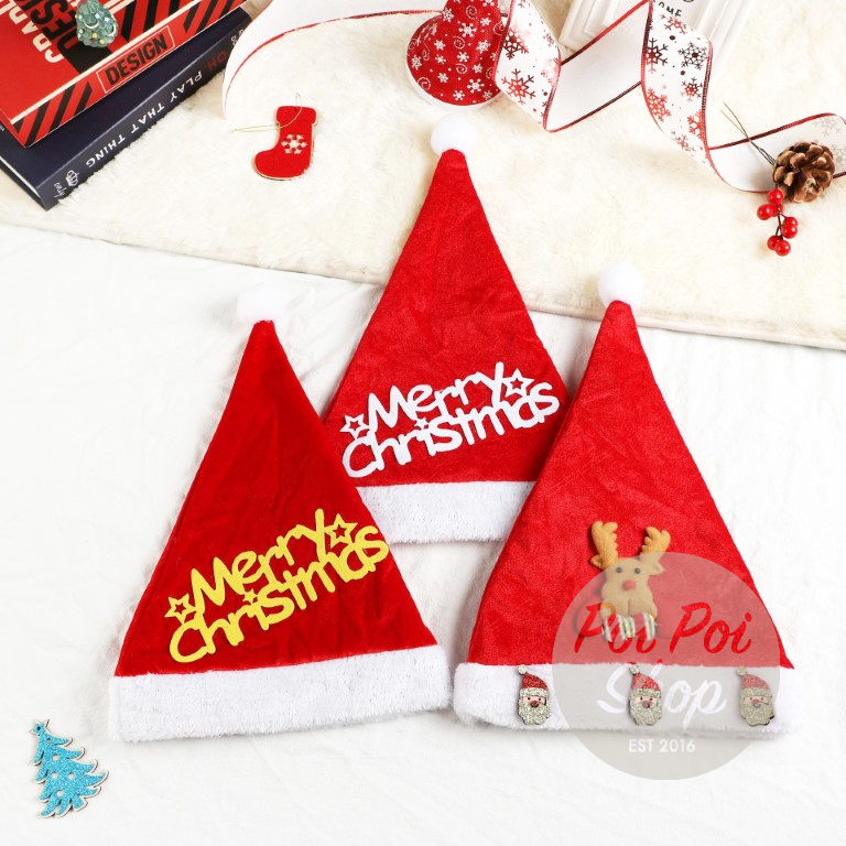 Jual Topi Santa Natal Topi Natal Premium Knit Rusa Santa Merry ...
