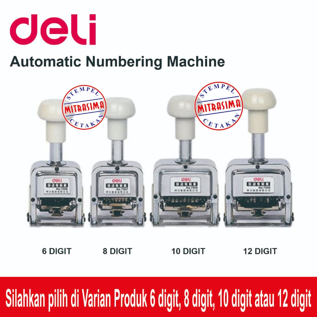 Jual Nomorator Otomatis 6 digit, 8 digit, 10 digit, 12 digit Merk Deli | Shopee Indonesia