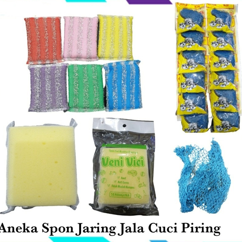Jual Aneka Macam Spon Sponge Busa Jaring Jala Cuci Piring Murah ...