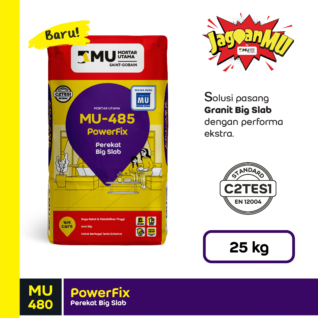 Jual Mortar Utama MU-485 PowerFix Perekat Big Slab 25Kg | Shopee Indonesia