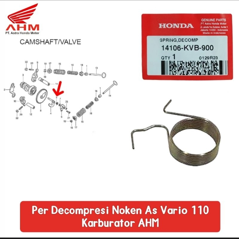 Jual AHM 14106-KVB-900 Spring Decomp Pir Per Dekompresi Noken Vario 110 ...