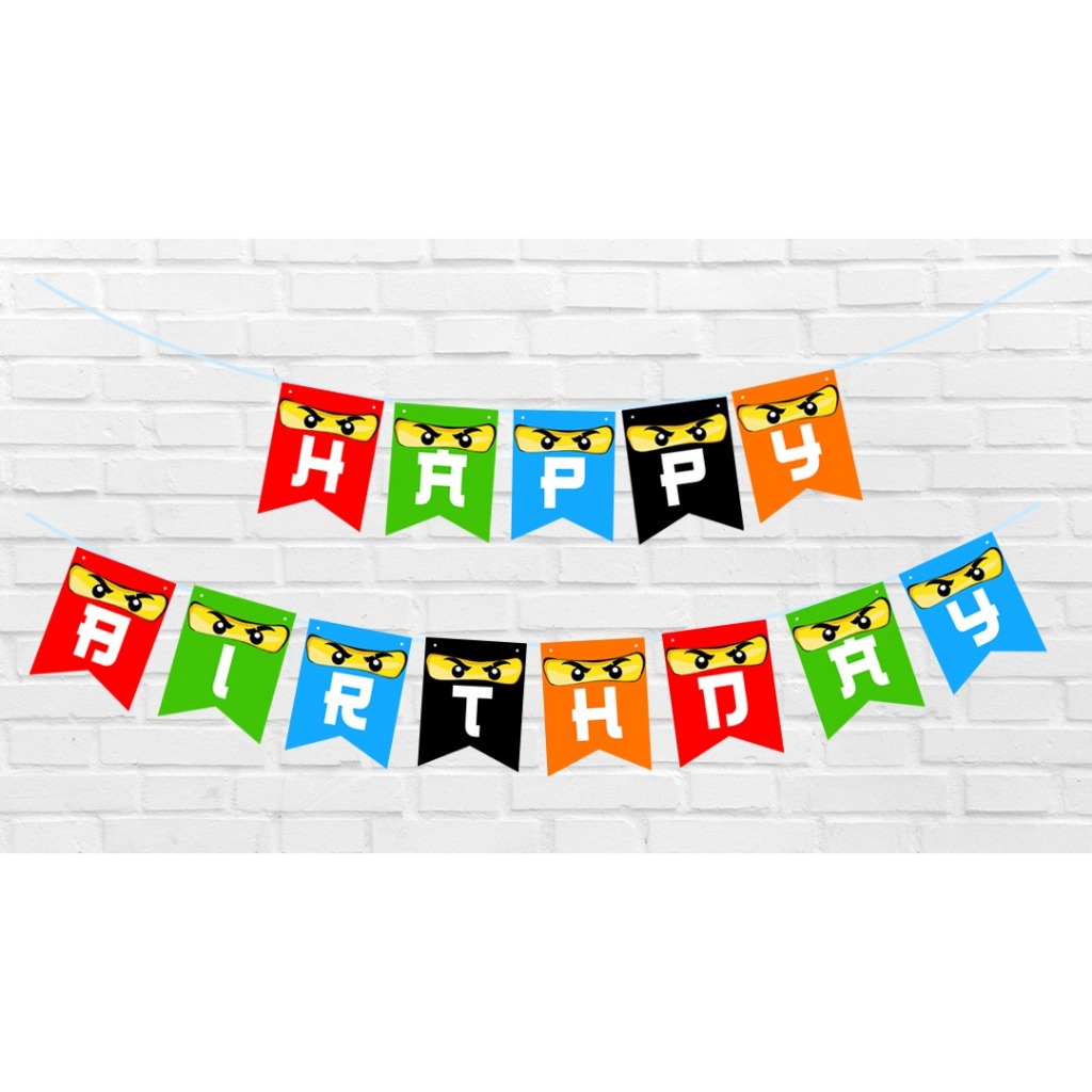 Jual BJ - Ninjago Ninja Go - Flag Bunting Happy Birthday / Banner Ulang ...