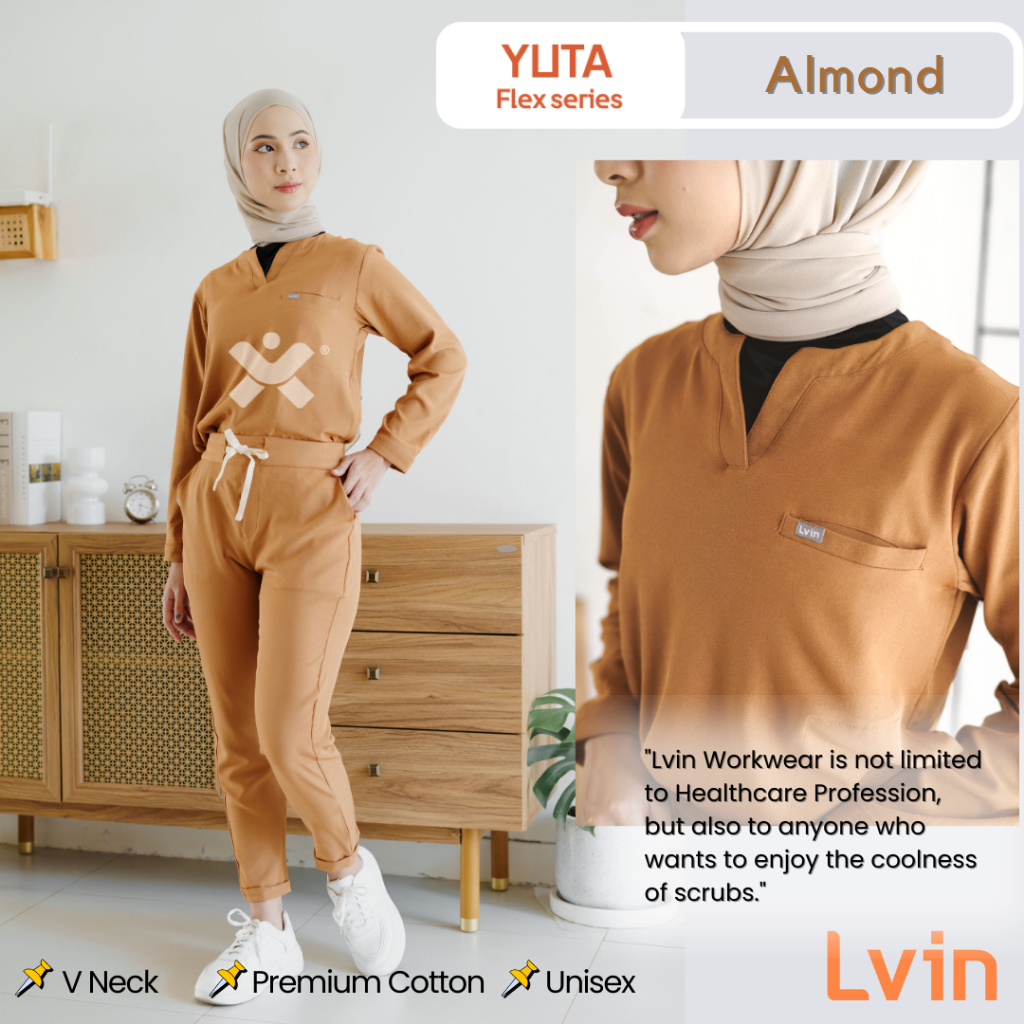 Jual [ Lvin ] FLEX V - YUTA - Baju OKA V neck Lengan Panjang / Baju Jaga / Set Baju Celana Jaga ...