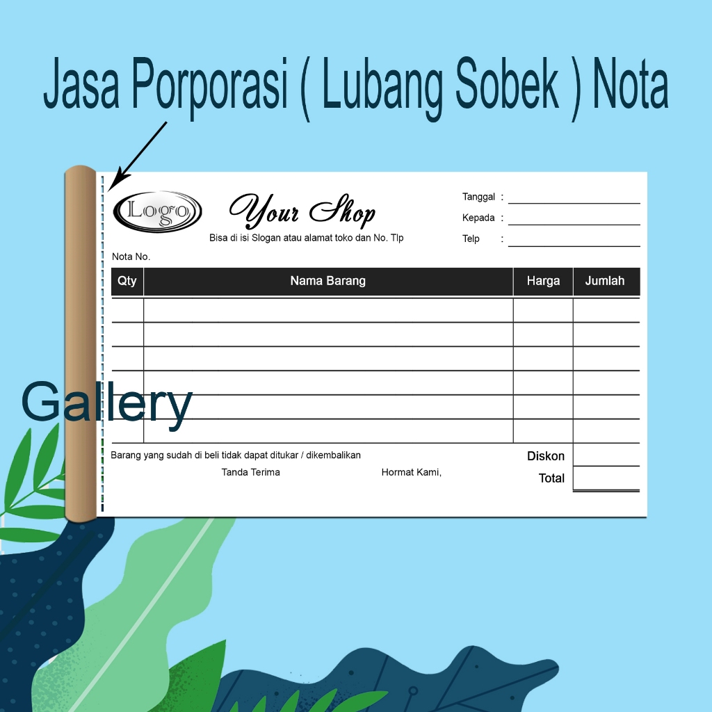 Jual Porporasi nota / lubang sobek nota untuk 1 Model Nota | Shopee ...