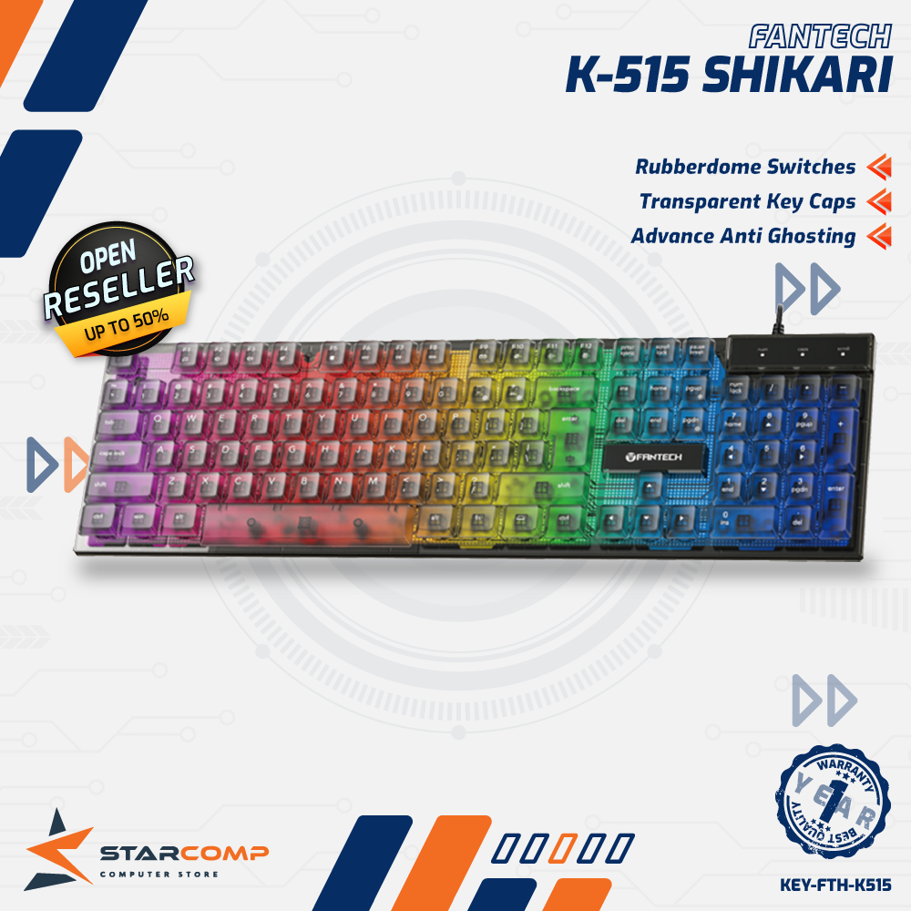Jual Fantech Shikari K515 K-515 Transparent Keycaps Membran Gaming Keyboard | Shopee Indonesia