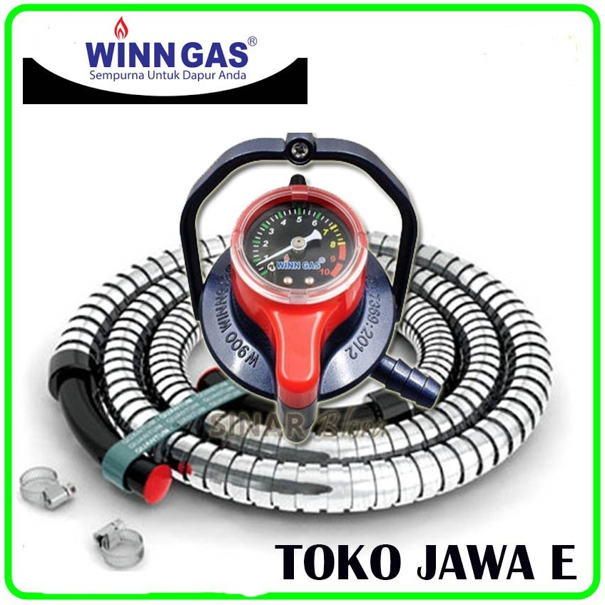 Jual SELANG GAS + REGULATOR WINN GAS W900 M - Dilengkapi Pengaman Ganda ...