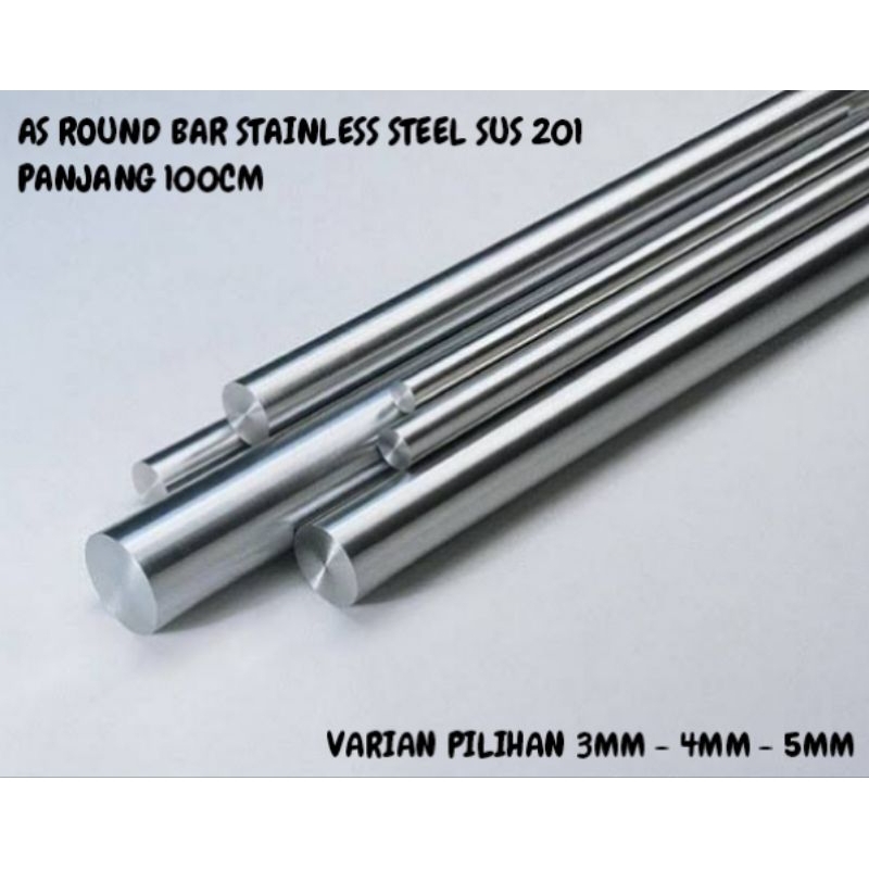 Jual As Round Bar Stainless Steel Sus 201 Panjang 100cm Diameter sesuai ...