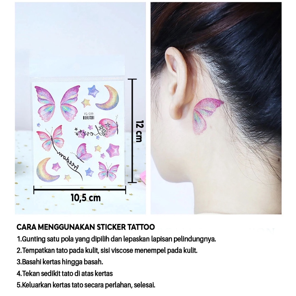 Jual trxI3u8T Sticker stiker tattoo wanita pria girls berwarna glitter ...