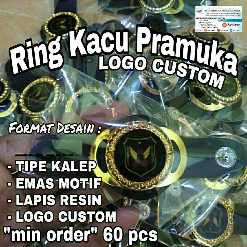 Jual Ring Kacu Hasduk Pramuka Logo Custom Emas (min order 60pcs ...