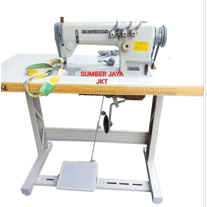 Jual mesin jahit rantai jarum 3 mh mitsubisi second/kaki;meja triplek ...