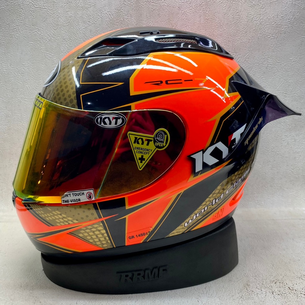 Jual HELM KYT RC SEVEN #16 RED FLUO KYT FUL FACE PAKET GANTENG I BISOR ...
